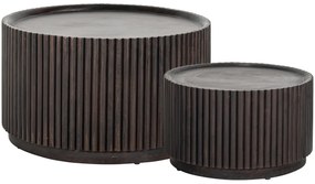 OnaDnes -20% Set dvou hnědých dřevěných konferenčních stolků Richmond Vici 80,5/60,5 cm