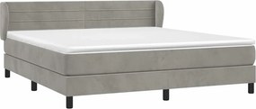 Box spring postel s matrací světle šedá 160x200 cm samet 3127559