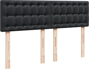 Box spring postel s matrací černá 160x200 cm umělá kůže 3288428