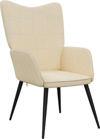 Relaxační židle se stoličkou krémová textil 327954