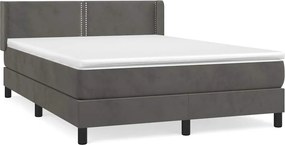 Box spring postel s matrací tmavě šedý 140 x 190 cm samet 3130896