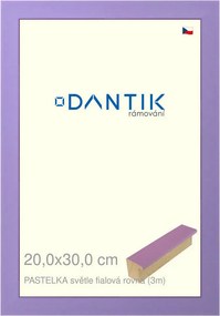 DANTIK rámeček 20x30 | PASTELKA světle fialová rovná (Sklo Čiré)