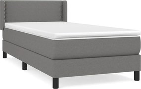 Box spring postel s matrací tmavě šedá 100 x 200 cm textil 3129610