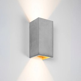 Nástěnné betonové svítidlo Rectangular Concrete Wall  Nástěnné betonové svítidlo Rectangular Concrete Wall Materiál: Světlý beton, Vnitřní plocha:…