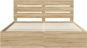 Rám postele s čelo Sonoma 200 x 200 cm Masivní borové dřevo 3411706