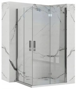 REA - Sprchový rohový kout Molier Double - chrom/transparentní - 100x100 cm