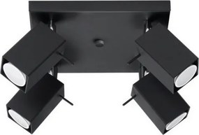 Stropní bodové svítidlo SOLLUX Merida 4 GU10 4x40W bez zdroje SL.0102 černá