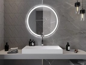 Mexen Rose kulaté osvětlené koupelnové zrcadlo, 90 cm, LED 6000K, proti mlze - 9810-090-090-611-00