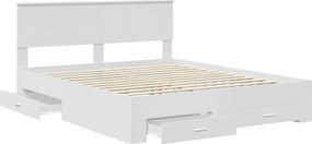 Rám postele se zásuvkou Bílá 160 x 200 cm Kompozitní dřevo 3410870