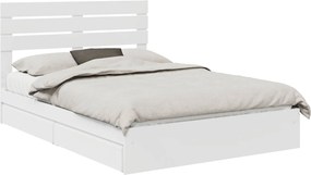 Postel s úložným prostorem Bílá 160 x 200 cm Kompozitní dřevo 3411554
