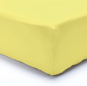 Polášek Jersey prostěradlo na vysokou matraci (až 30cm), 160x200cm, na dvoulůžko, světle žluté