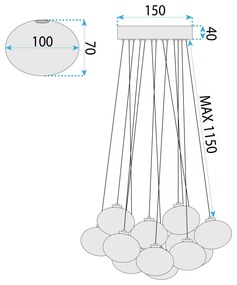 Toolight Závěsné osvětlení Modern D5 MS024-13CP černé