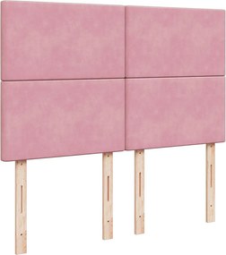 Box spring postel s matrací růžová 160x200 cm samet 3292381
