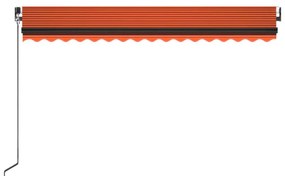 Ručně zatahovací markýza 400 x 350 cm oranžovo-hnědá,  3069180