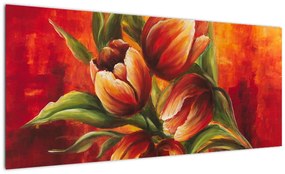 Obraz tulipánů na stěnu (100x40cm)