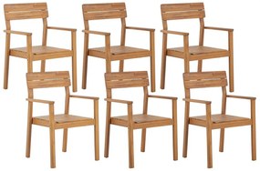 Sada 6 židlí z akáciového dřeva FORNELLI Beliani