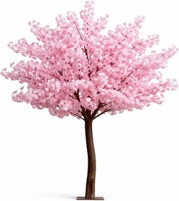 3D umělý strom Sakura 200 × 150 cm, růžová dekorace, IP44 venkovní, kov a plast