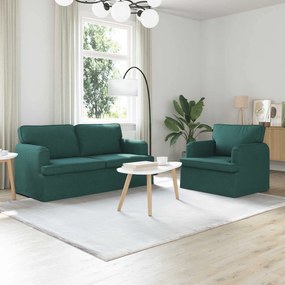Set pohovek 2 ks Tmavě zelená textil 3407563