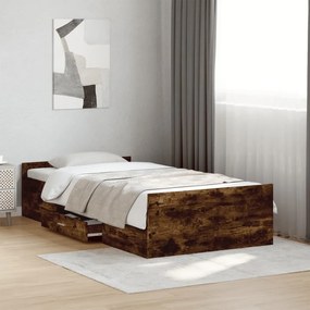 Rám postele se zásuvkami kouřový dub 100 x 200 cm kompozit 3280332