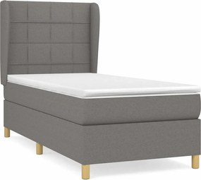 Box spring postel s matrací tmavě šedá 100 x 200 cm textil 3128502