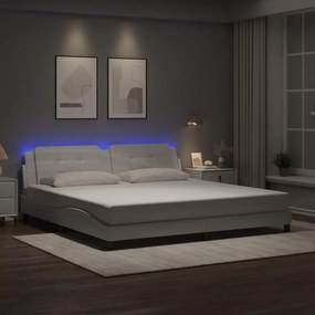 Rám postele s LED bez matrace Zadar bílý 200 x 200 cm 3214132