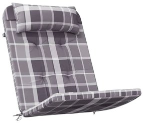 Podušky na židli Adirondack 2 ks šedé kárované oxfordská látka - Default Title