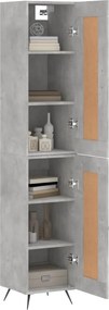 Skříň highboard betonově šedá 34,5x34x180 cm kompozitní dřevo 3200429