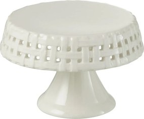 Bílý keramický podnos na noze Hella White S - Ø 11*7cm