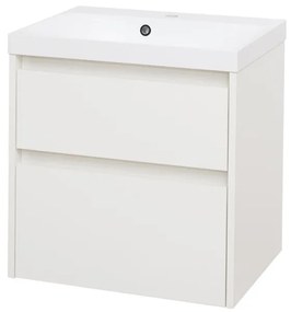 Mereo Opto, koupelnová skříňka s umyvadlem z litého mramoru 61 cm, bílá CN910M