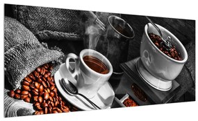 Obraz šálku kávy  (100x40 cm)