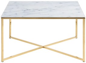 Alisma konferenční stolek 80x80 bílá / zlatá