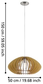 Eglo 95257 - Lustr COSSANO 2 1xE27/60W/230V