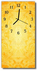 Skleněné hodiny vertikální Umění abstrakce žlutá