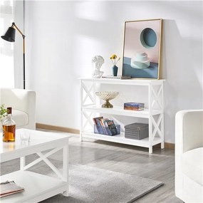 Odkládací stolek Yaheetech – bílá, 106 cm (délka) × 35 cm (šířka) × 80 cm (výška) (255329262730)