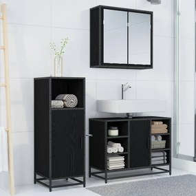 Sada koupelnového nábytku 3 ks Černý dub 80 x 33 x 60 cm 3402419