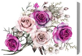 Obraz Jemné Růže Jako Malované Vodovými Barvami Nedostatek Nedostatek Plátno Canvas 120x80