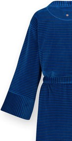Pip Studio Naomi Kimono Velvet Little Sumo Stripe, tmavě modré (Bavlněné sametové kimono)