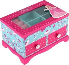 TEDDIES Šperkovnice Princess 2 zásuvky / Šperkovnice / Dřevěná / 18x12