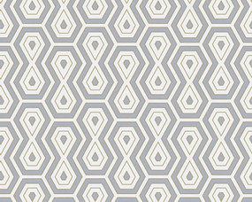 Vliesová tapeta žlutá, šedá, bílá, geometrická 377076 / Tapety na zeď 37707-6 Jungle Chic (0,53 x 10,05 m) A.S.Création