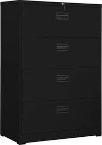 vidaXL Kancelářská skříň 90 x 46 x 134 cm ocel [336295] Barva: Černá