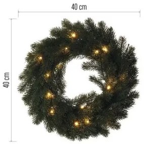 LED vánoční věnec Hud s časovačem 40 cm teplá bílá