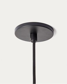 Bílé/černé kovové závěsné svítidlo se skleněným stínidlem ø 26 cm Idela – Kave Home