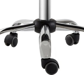 HOMCOM Rolling Stool Pracovní Stolička s Nastavitelnou Výškou 44-56 cm a Opěradlem, 360° Otočná Kancelářská Stolička pro Masážní Salón, Kancelář, Kli…