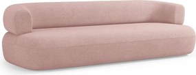 Světle růžová pohovka z textilie bouclé 200 cm Jenny – Micadoni