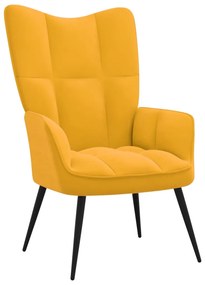 vidaXL Relaxační křeslo se stoličkou hořčicově žluté samet