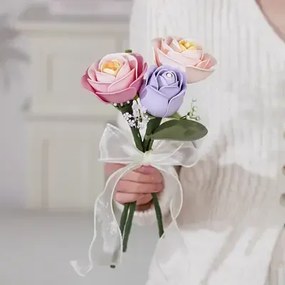 ROBOTIME Rokr Floral Art 3D puzzle Modrá růže / 37 dílků