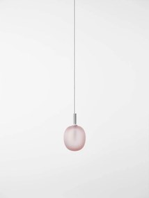 Brokis Ivy Single skleněné závěsné svítidlo Barva: Růžová, Velikost: Ø 102 mm, Barva kování: Bílá