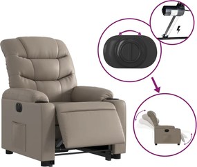 Elektrické zvedací polohovací křeslo cappuccino umělá kůže 3206619