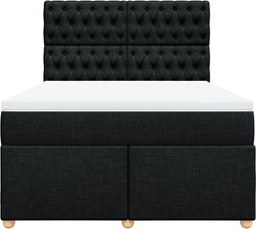Box spring postel s matrací černá 140x200 cm textil 3291312