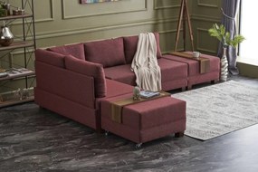 Designová rohová sedačka Ramesha 280 cm bordó - levá